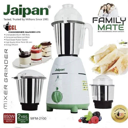 Jaipan Family Mate 1000W 3-in-1 Mixer Grinder - NIC HOME DECOR