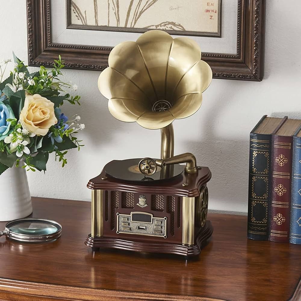 Antique Gramophone – Bluetooth Player & Phonograph Turntable - NIC HOME ...
