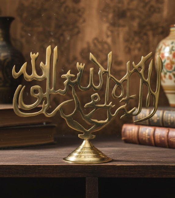 Brass Made Islamic Calligraphy Showpiece - NIC HOME DECOR