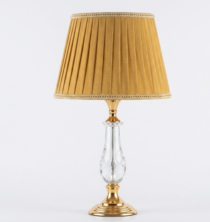 Crystal Golden Metal Body Table Lamp with Light Brown Shade - NIC HOME ...