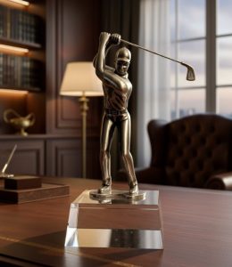 Full SS Golf Trophy Crystal Stone Vase Award & Custom Name - NIC HOME DECOR