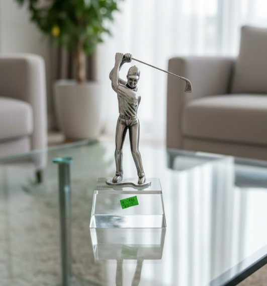 Full SS Golf Trophy Crystal Stone Vase Award & Custom Name - NIC HOME DECOR